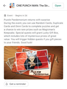 Puzzle Pandemonium (Nov 2020) - One Punch Man: The Strongest Tips